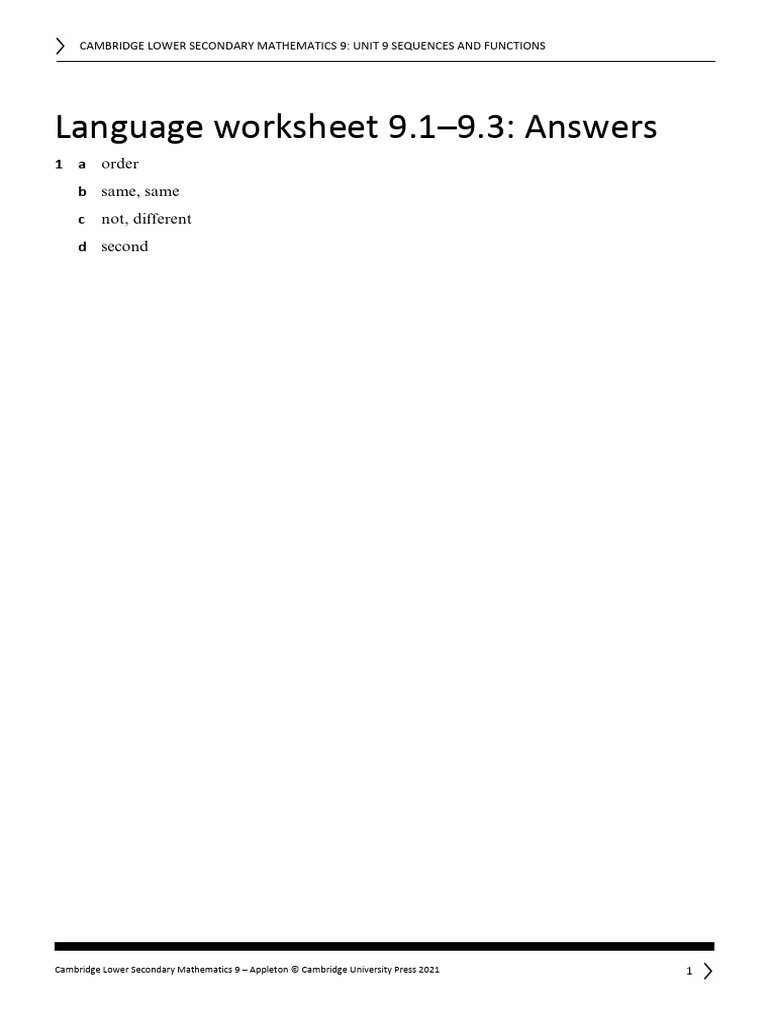Unit 9 Language Worksheet 1 - 9.1-9.3 Ans | PDF