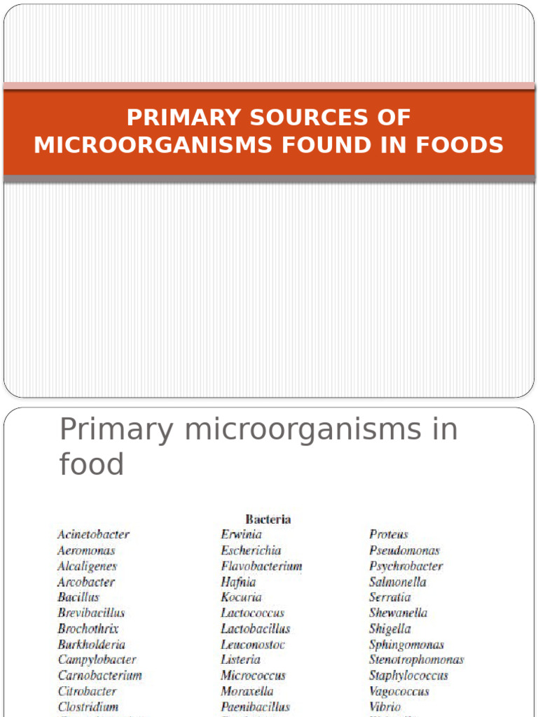 Sources of Microorganisms in Food | PDF