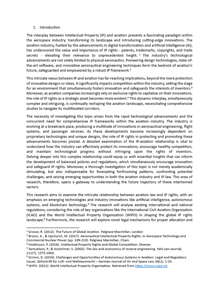 Aviation Proposal Notes and Brain Storming | PDF | Intellectual ...