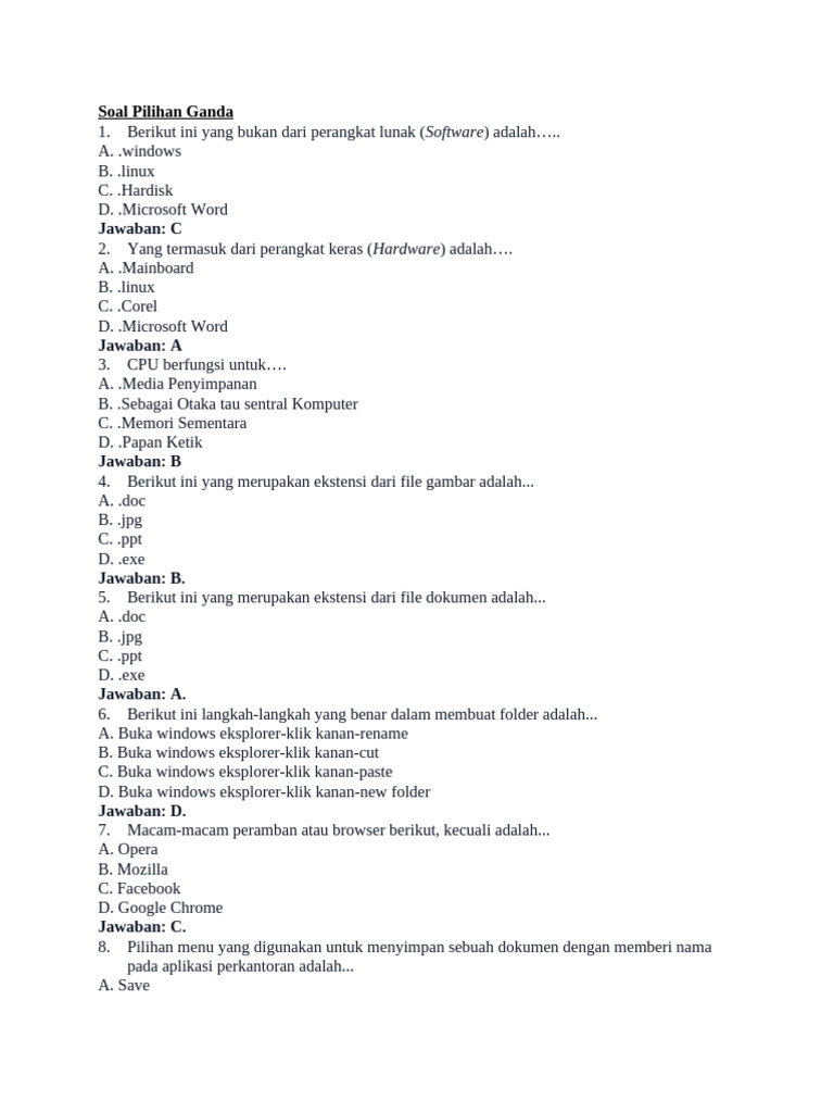 Soal Informatika 1 Pdf