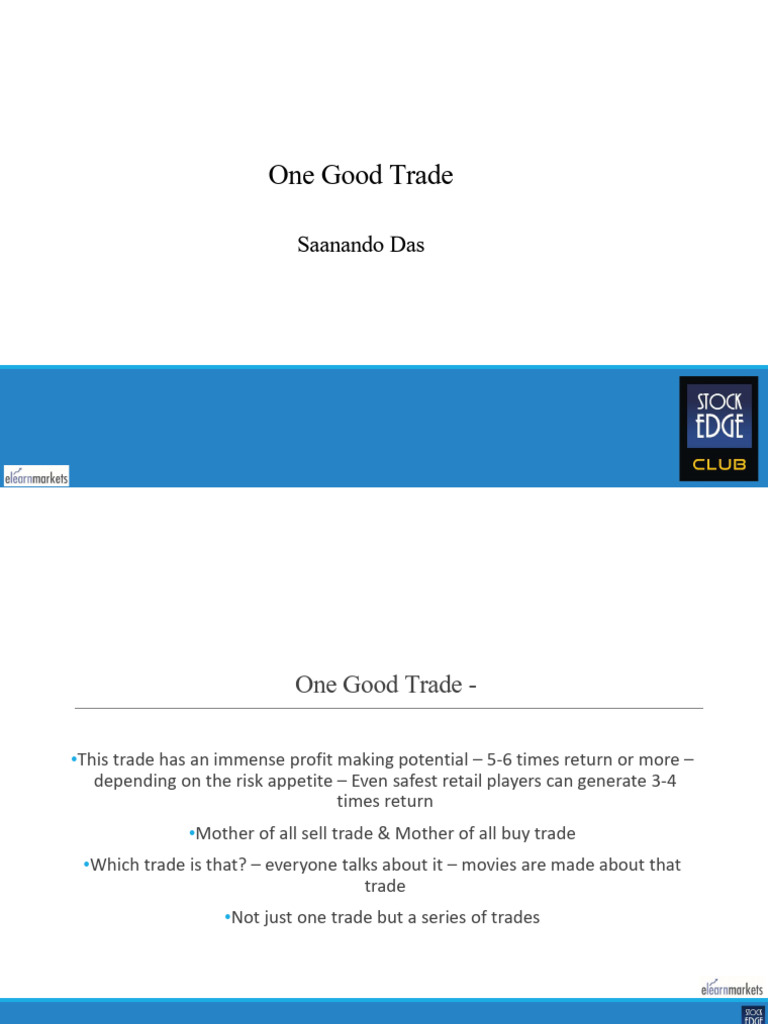 One Good Trade | PDF | Bonds (Finance) | Investing