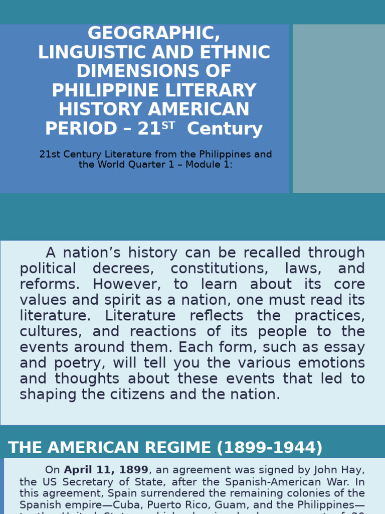 21st Lit q1 m1 American Period To 21st Century | PDF