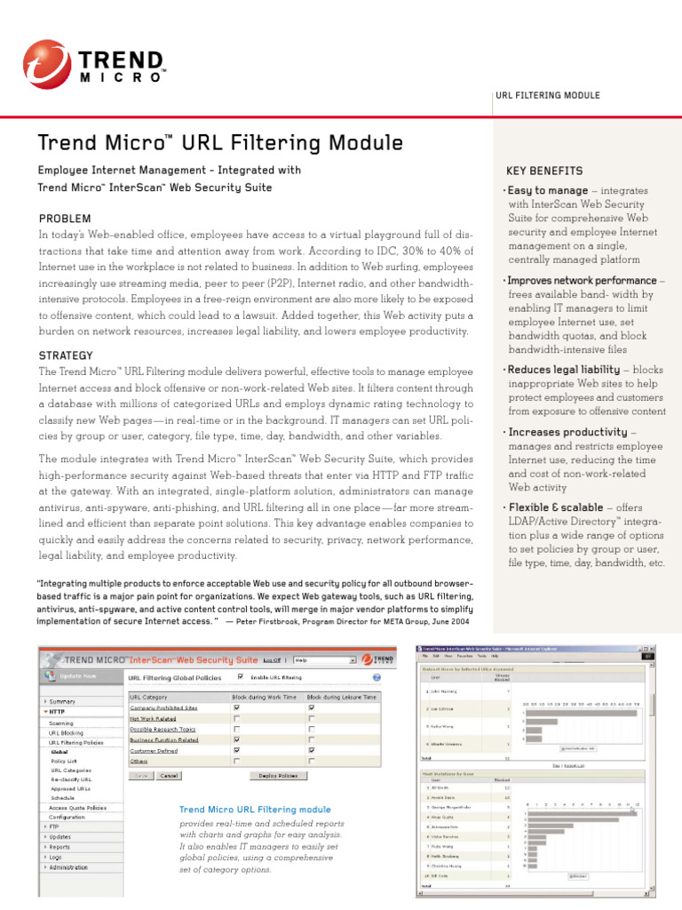 Trend Micro - URL Filtering | PDF