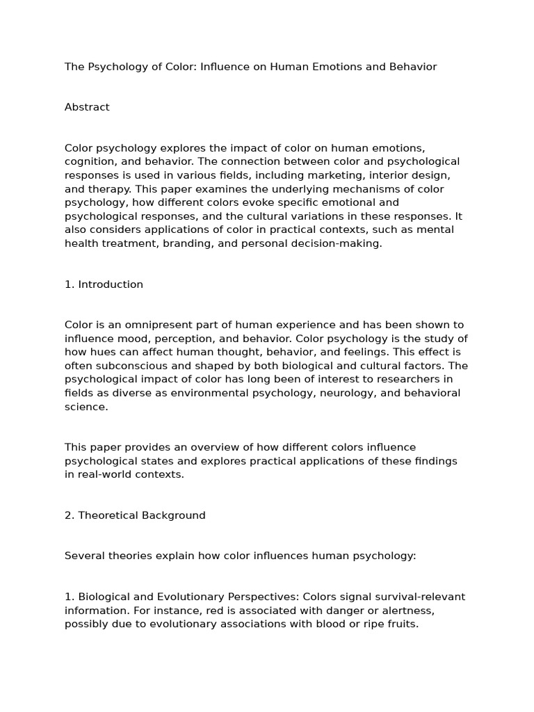 Color Psychology Paper | PDF