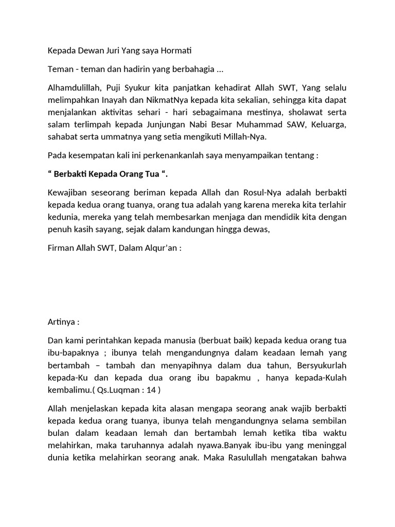 Kepada Dewan Juri Yang Saya Hormati | PDF