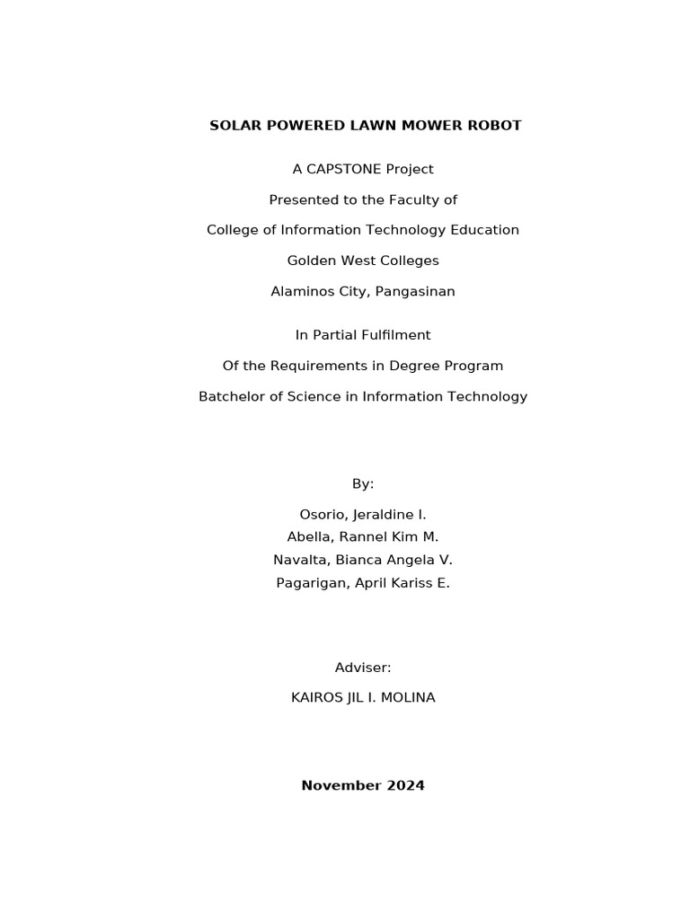 SOLAR-POWERED-LAWN-MOWER-ROBOT | PDF