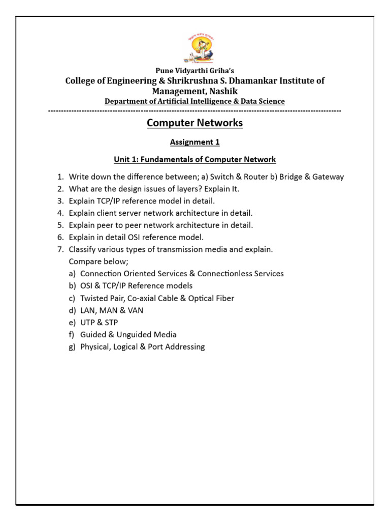 Assignments 1 & 2 - CN | PDF