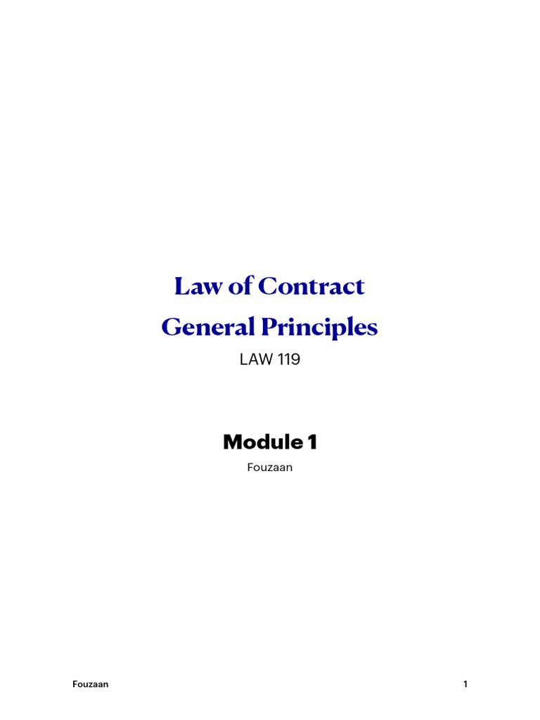 Contract Module 1 | PDF