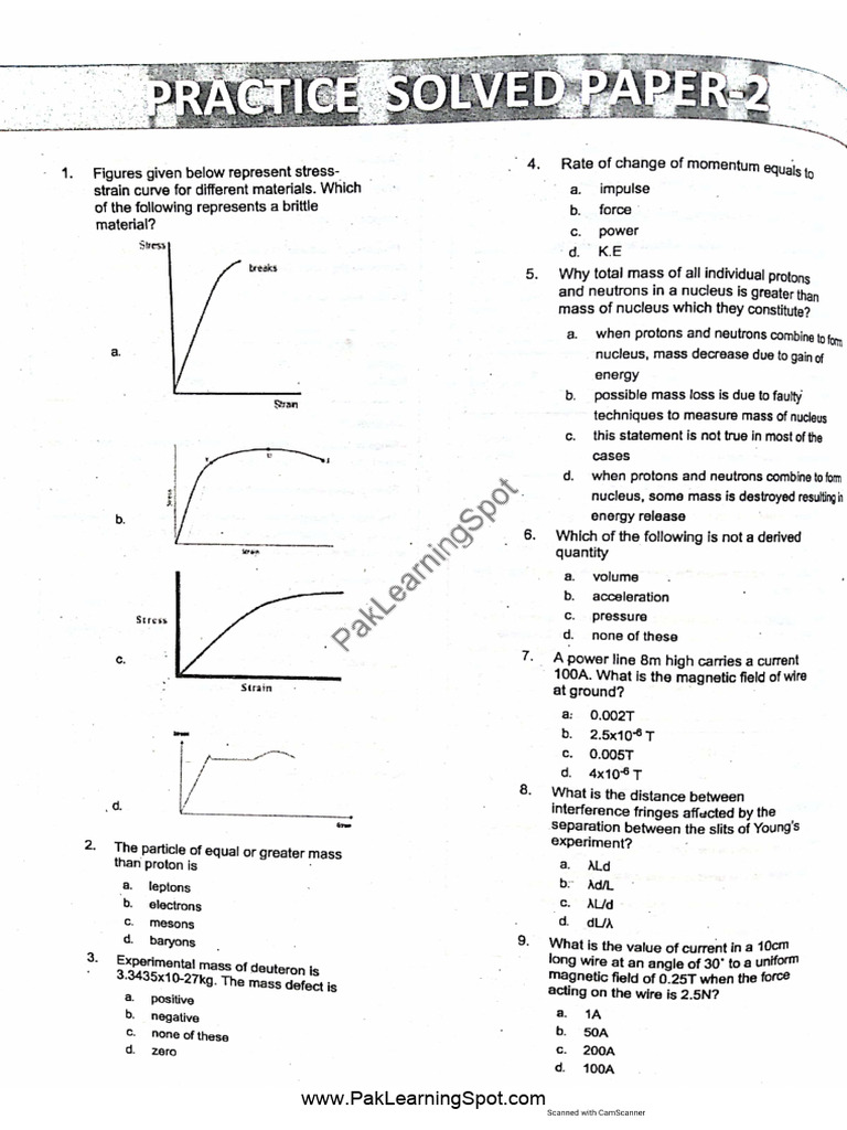 NUMS 2018 Past Paper PakLearningSpot | PDF