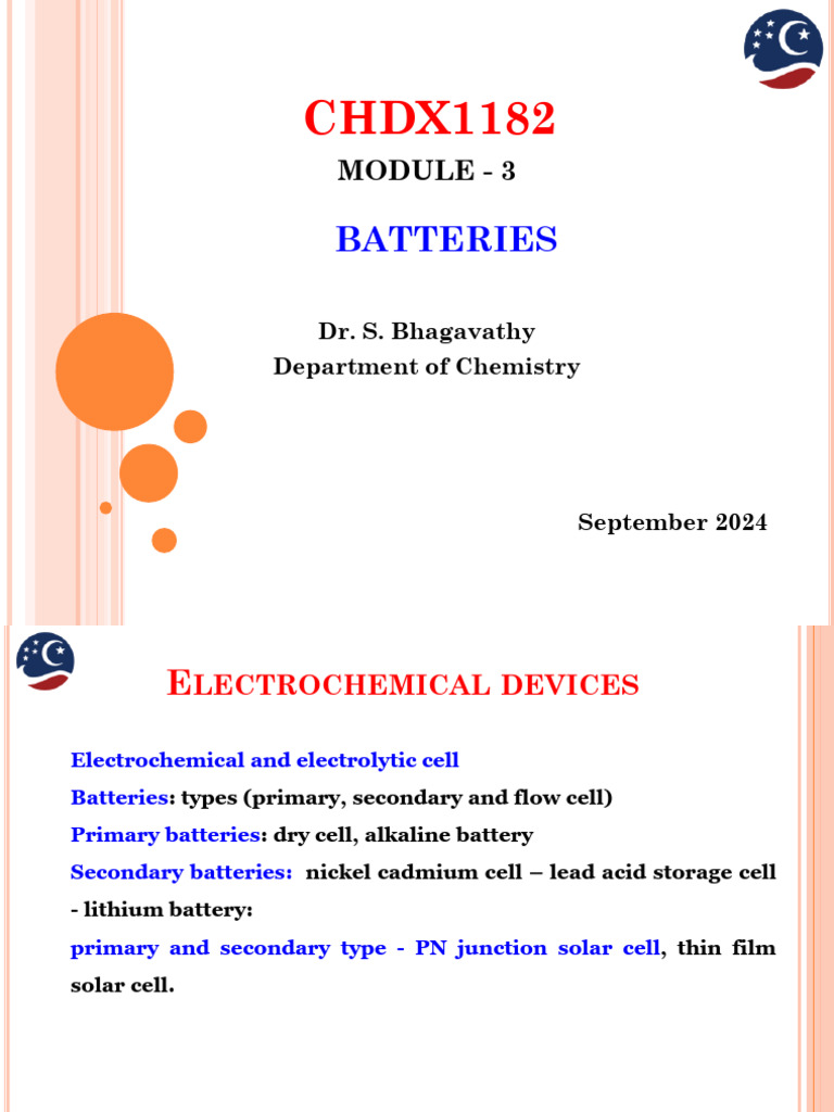 Module 3 Batteries | PDF