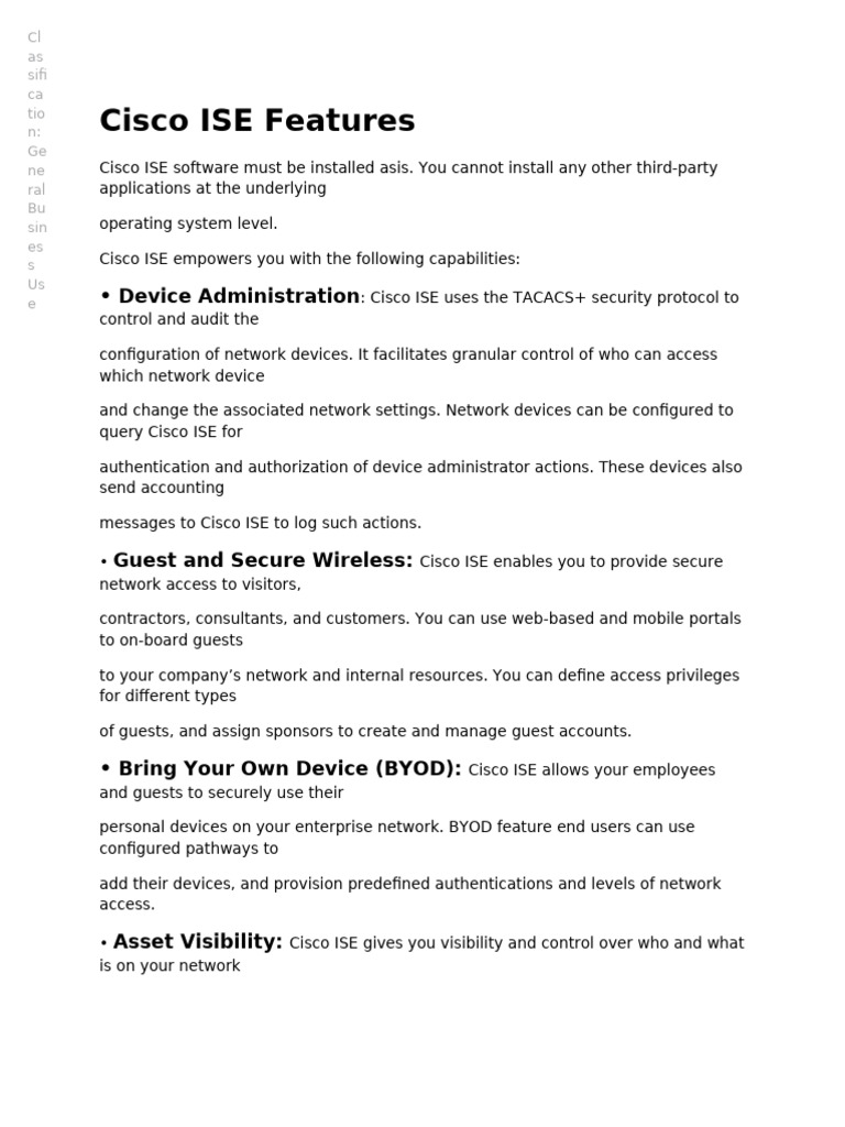 Cisco ISE Features | PDF