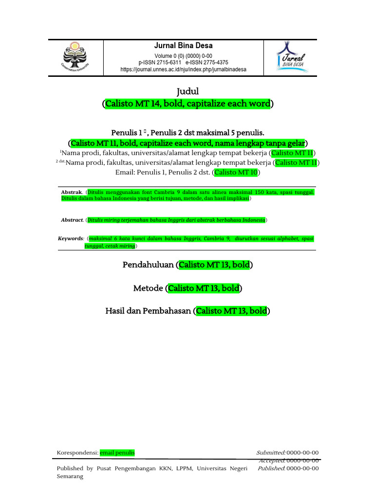 Template Jurnal Bina Desa 2019 | PDF