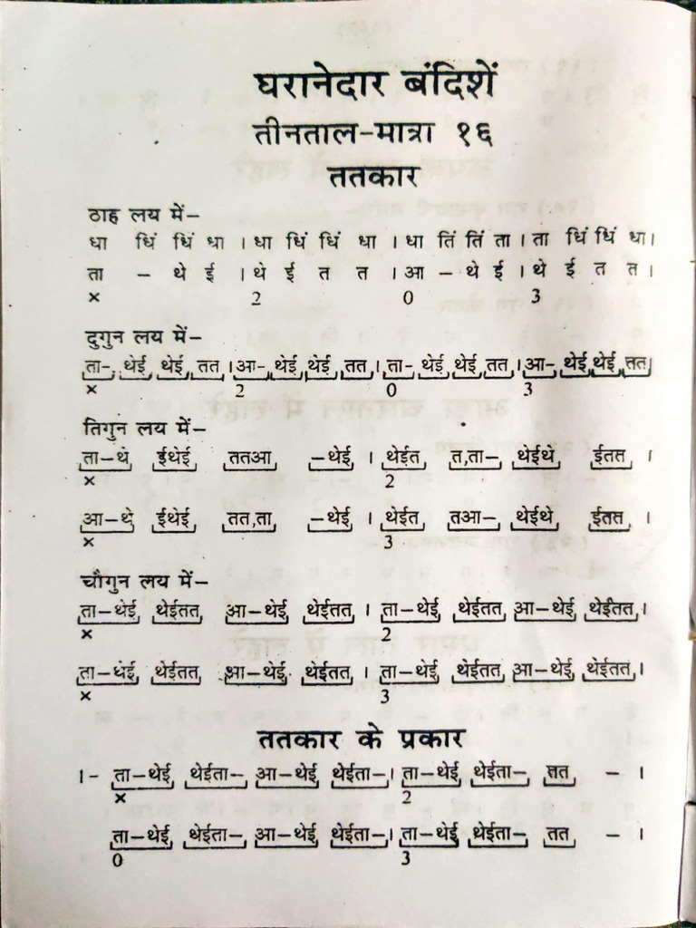 Teentaal and Jhaptaal | PDF