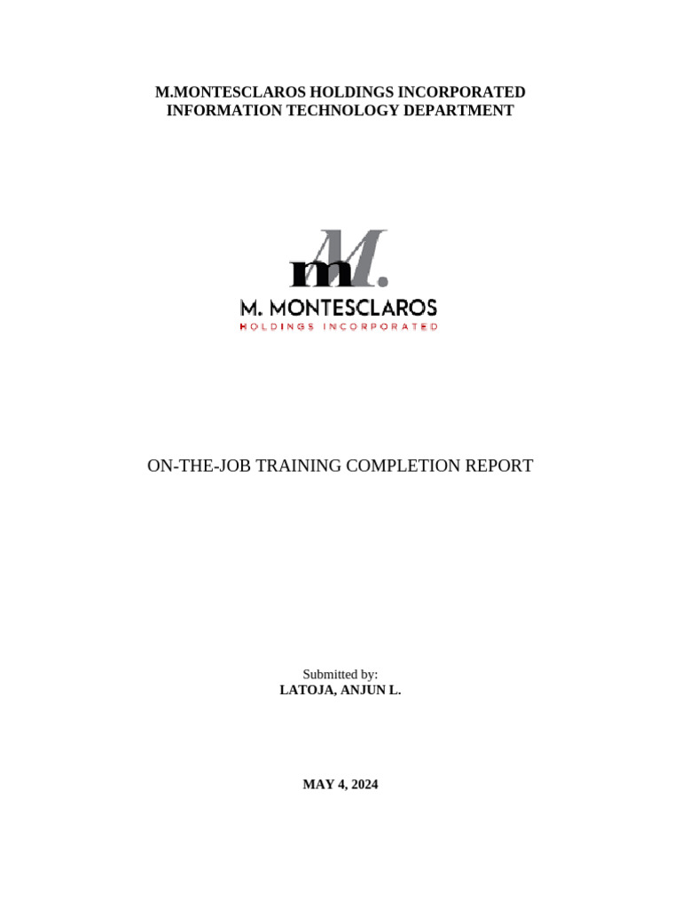 It Intern Completion Report 1 | PDF