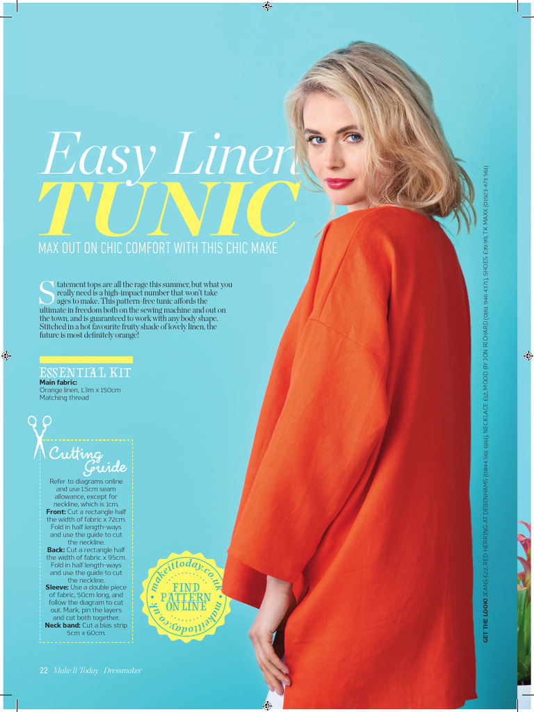 Easy Linen Tunic Sewing Guide | PDF | Seam (Sewing) | Sewing