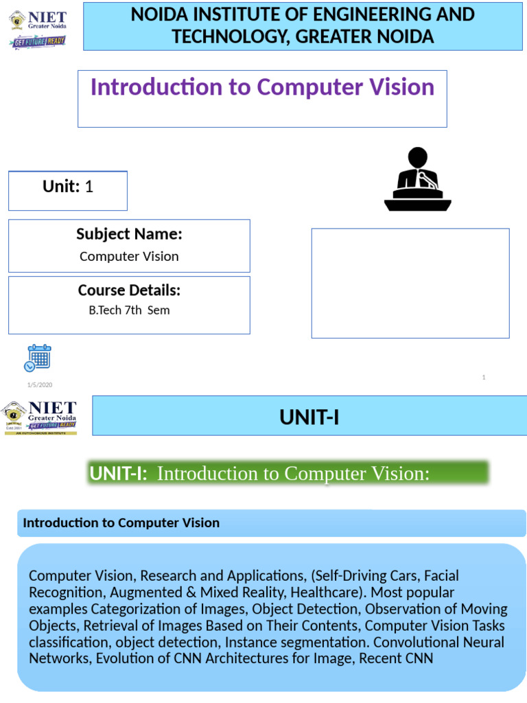 Computer Vision Unit 1 | PDF