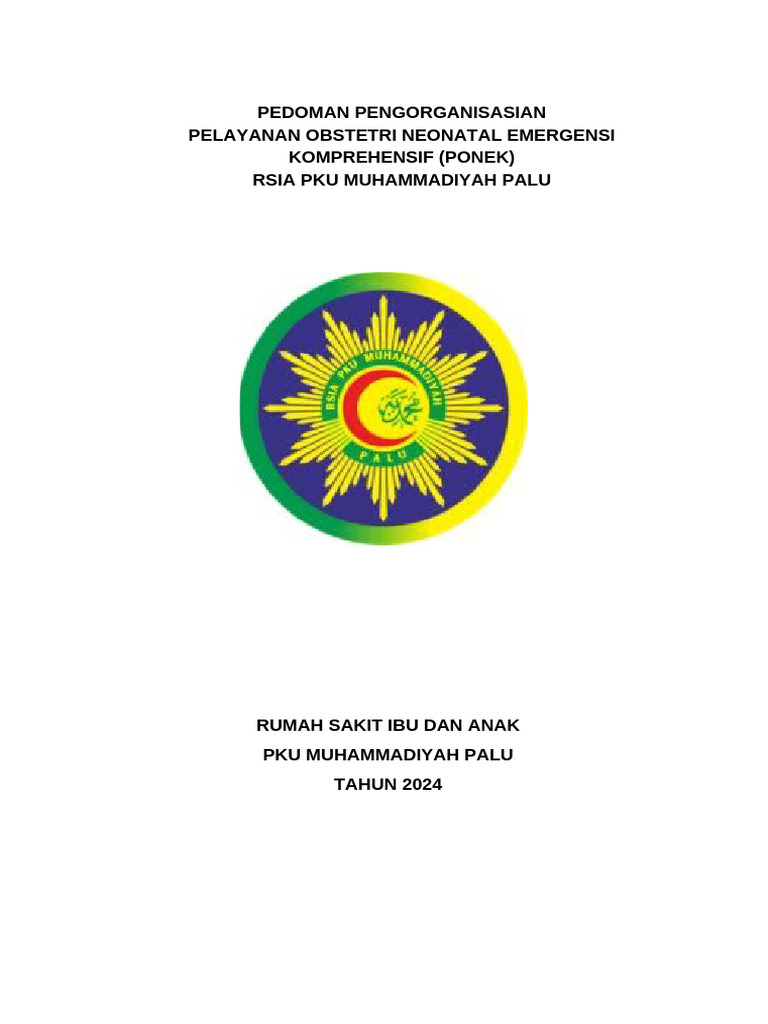 Pedoman Pengoorganisasian Ponek | PDF
