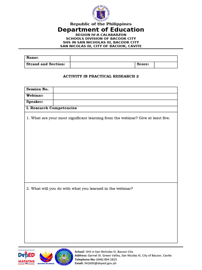 Activity Sheet Practical Research 2 | PDF