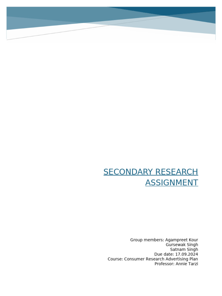 Consumer Research Assignment Final | PDF