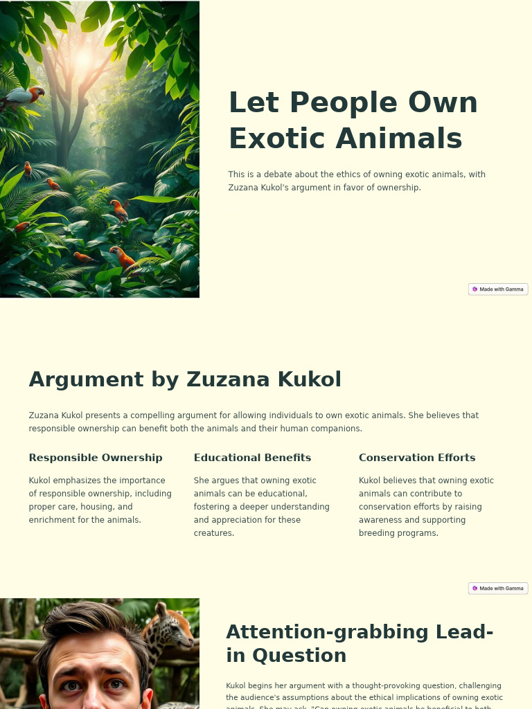 Exotic Animal Ownership Debate | PDF | Conservation Biology | Argument
