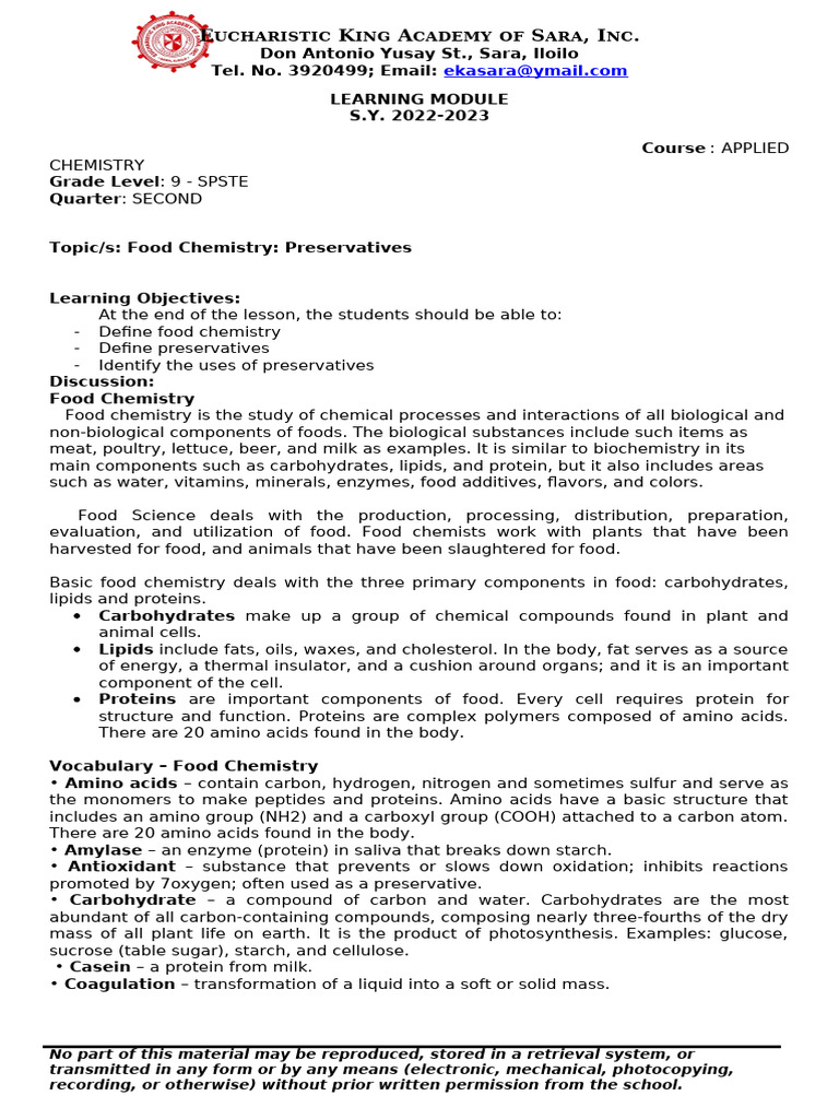 Module Final Applied Chem 2nd Grading | PDF