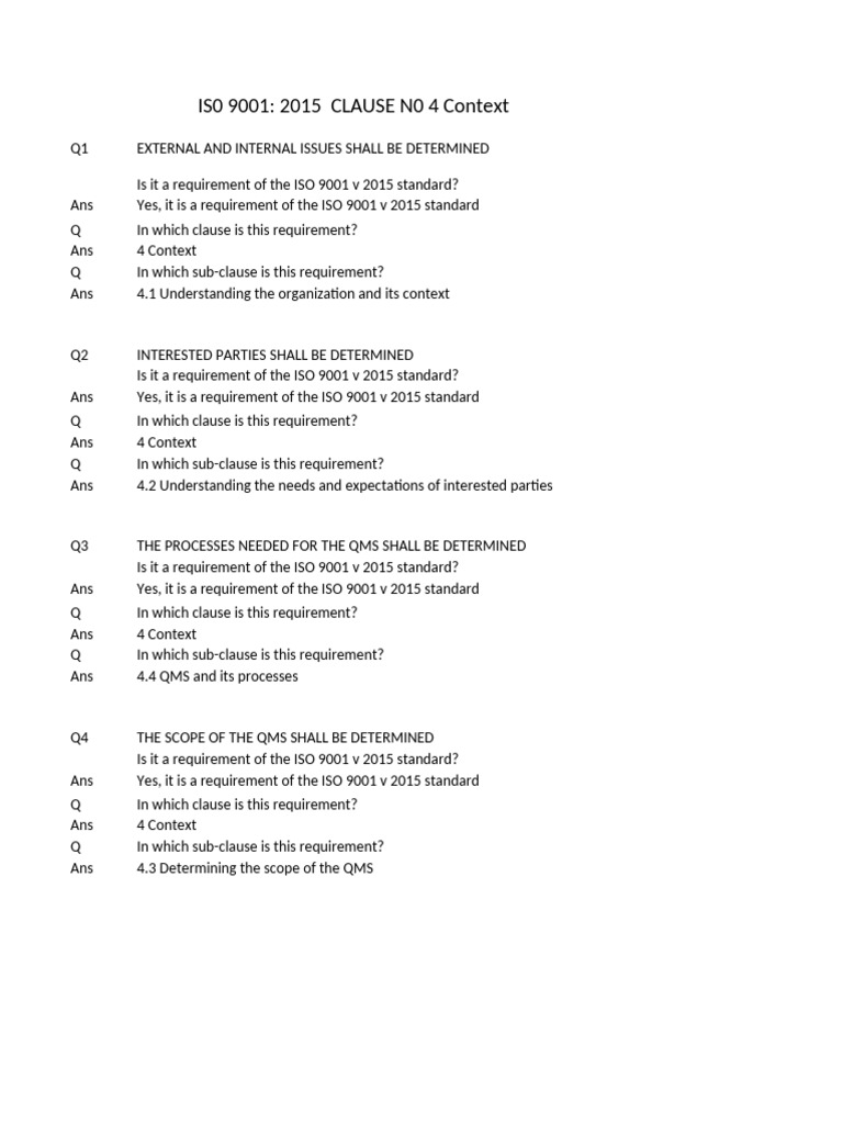 Iso Clause Detail | PDF