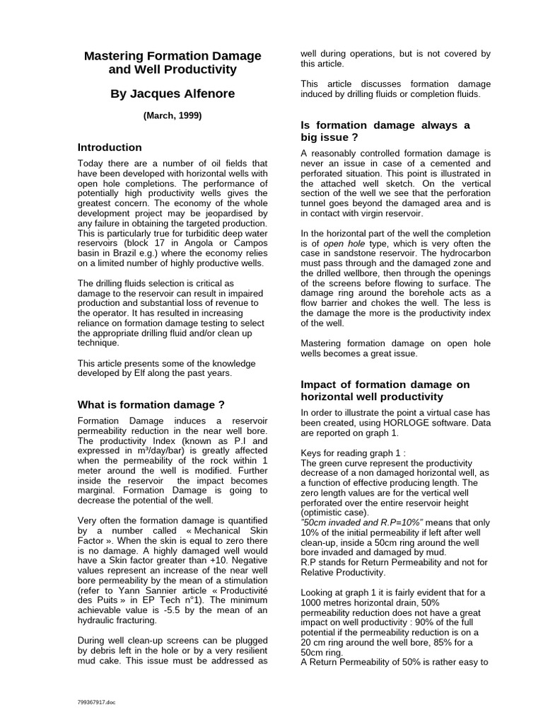 Formation Damage Philosophy | PDF | Filtration | Home & Garden