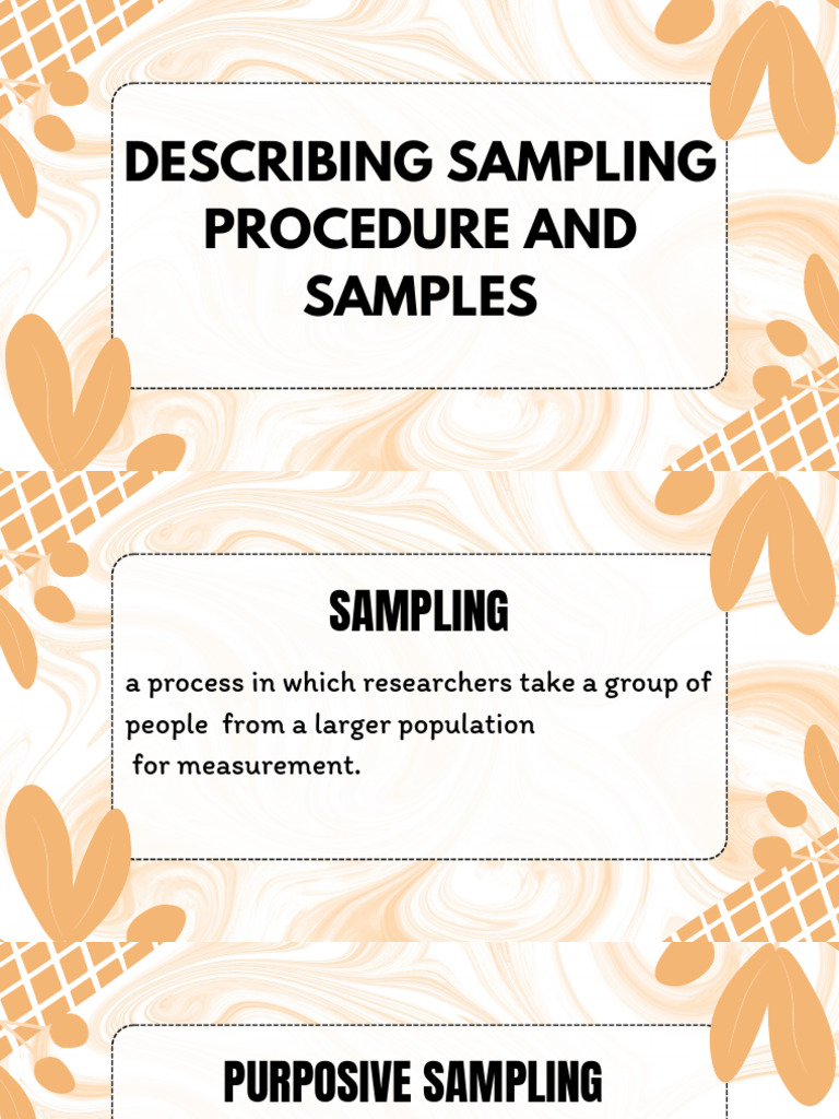 Describing Sampling Procedure and Sample Group 4 | PDF