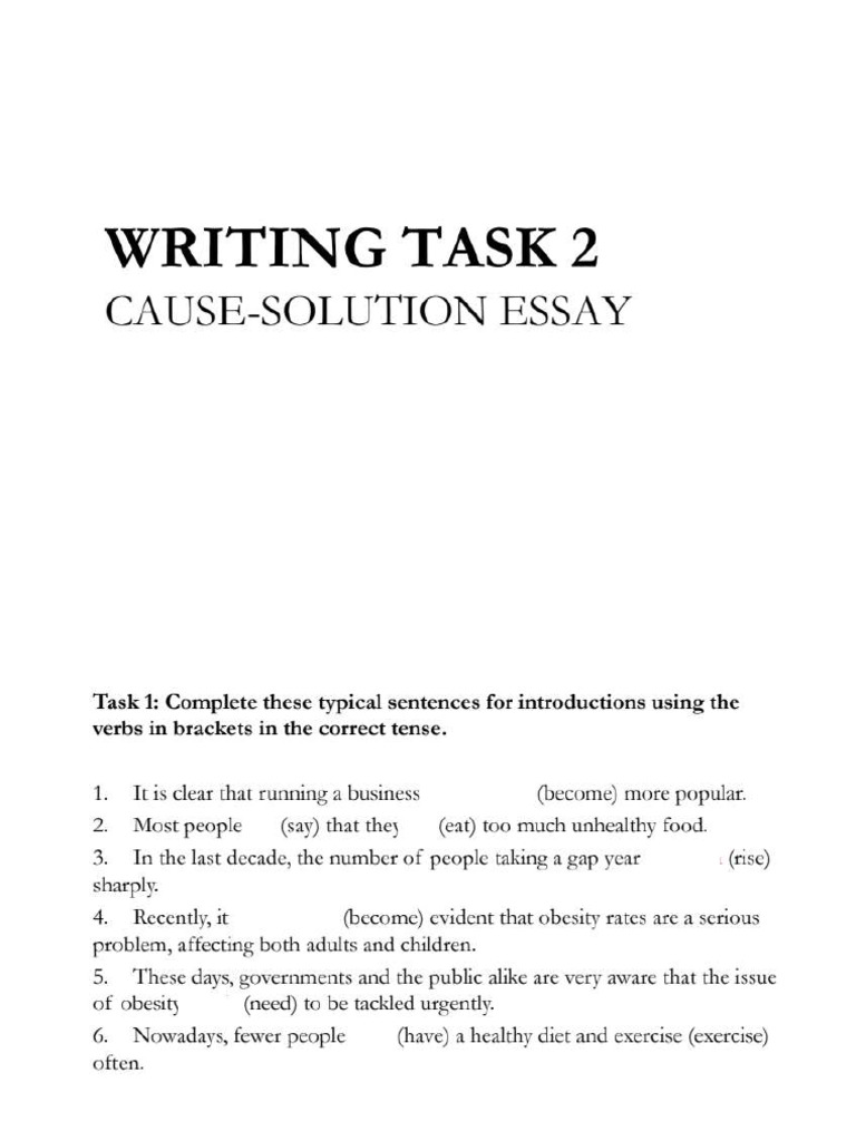 Writing Task 2 Problem and Solution | PDF