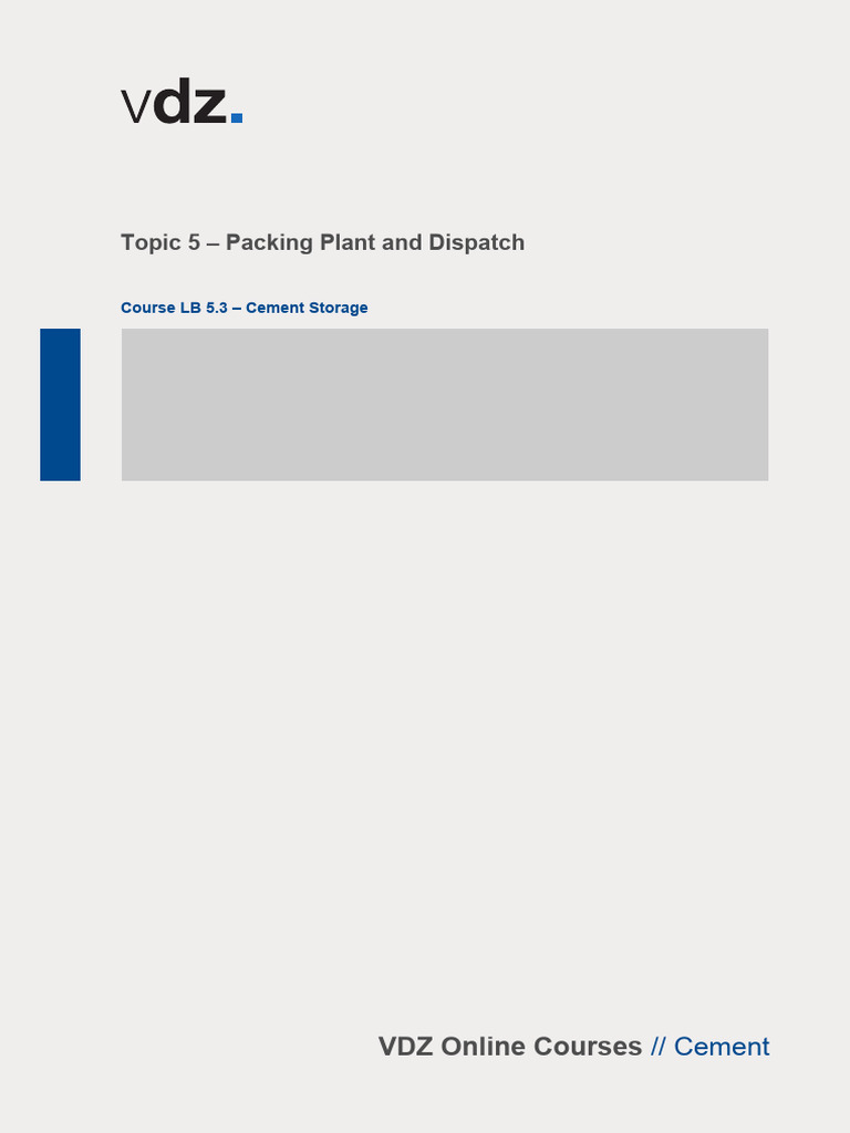 VDZ-Onlinecourse - 5 - 3 - en (Cement Storage) | PDF