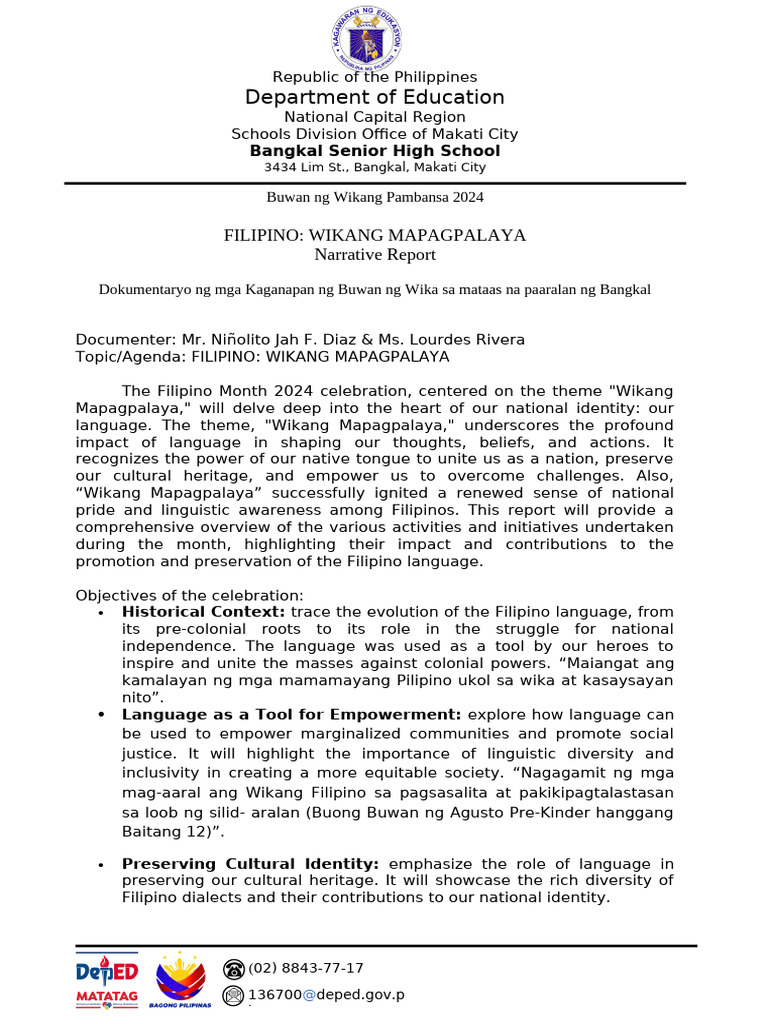 Filipino Month Narrative | PDF