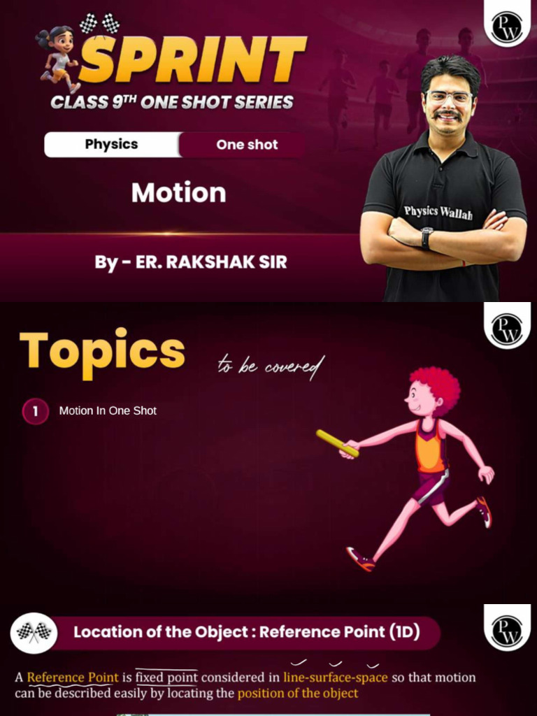 Motion - Class Notes - Sprint Series For Class 9th | PDF