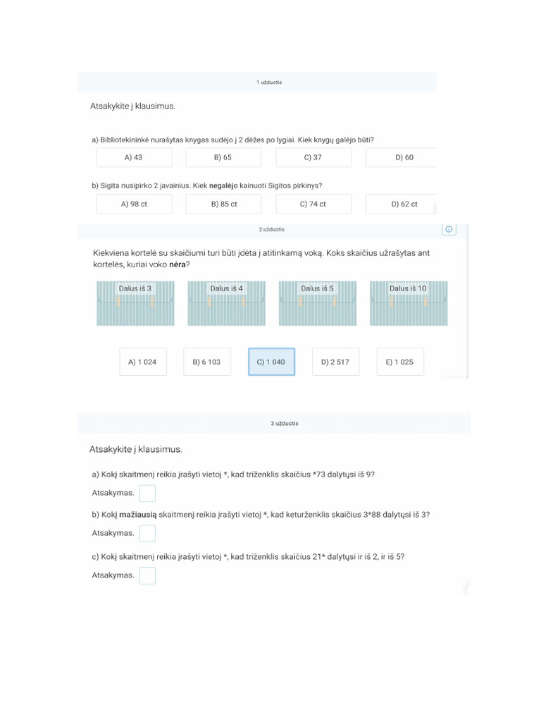 5 Klases Matematikos Namu Darbas | PDF