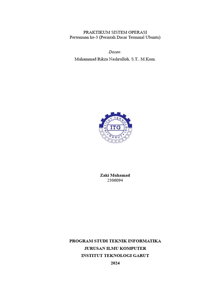 Zaki Muhammad - Prak SO P3 | PDF