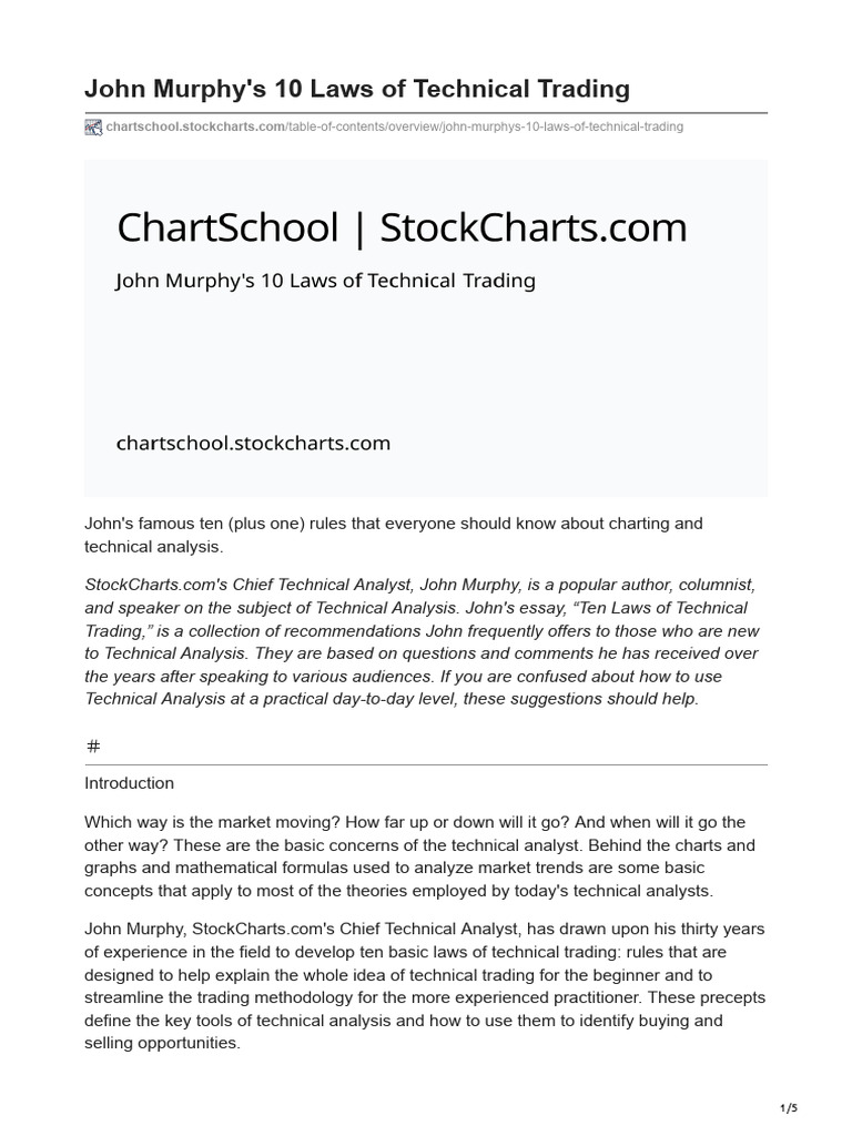 John Murphys 10 Laws of Technical Trading | PDF