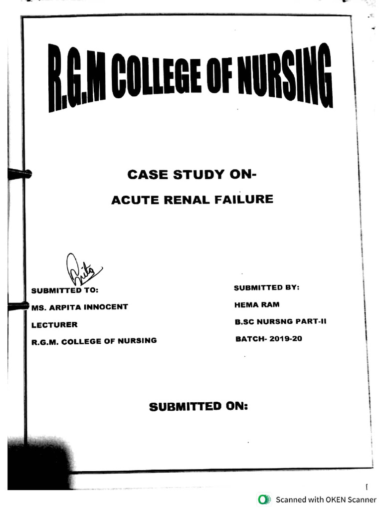 Case Study of Acute Renal Failure | PDF