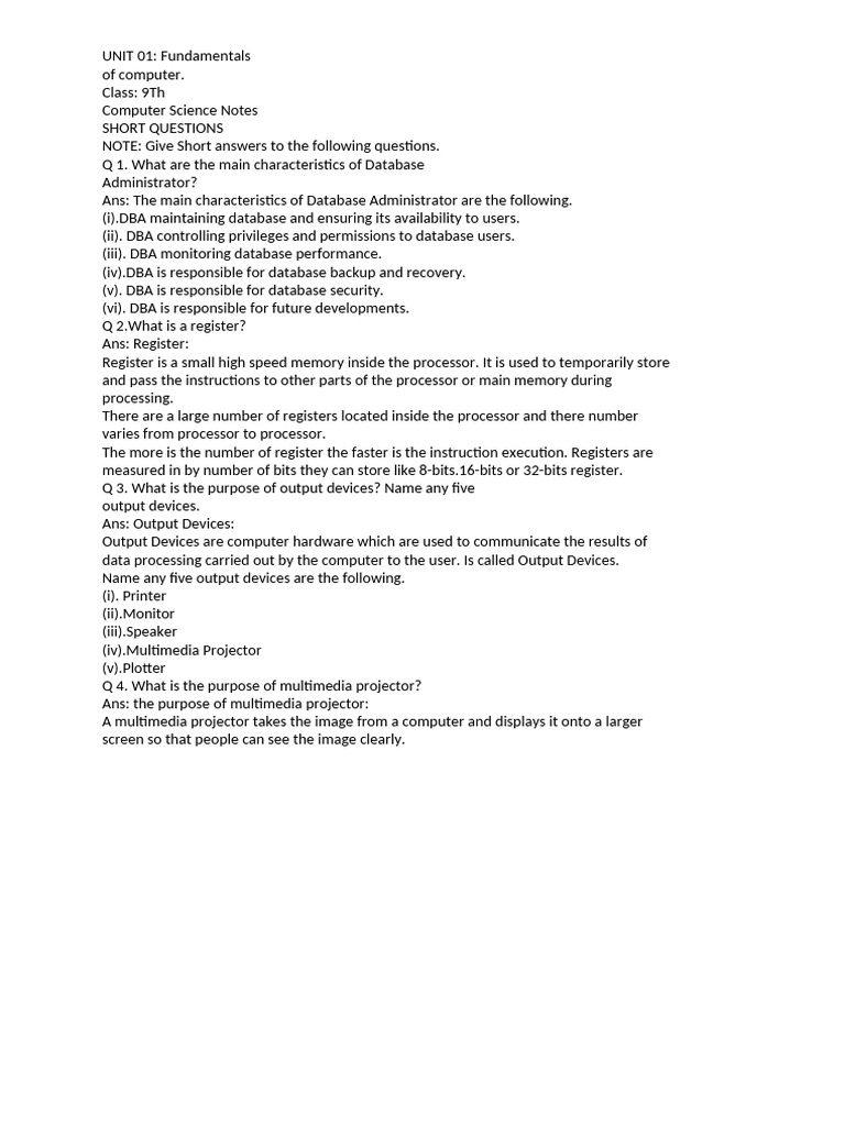9th Notes Cs | PDF