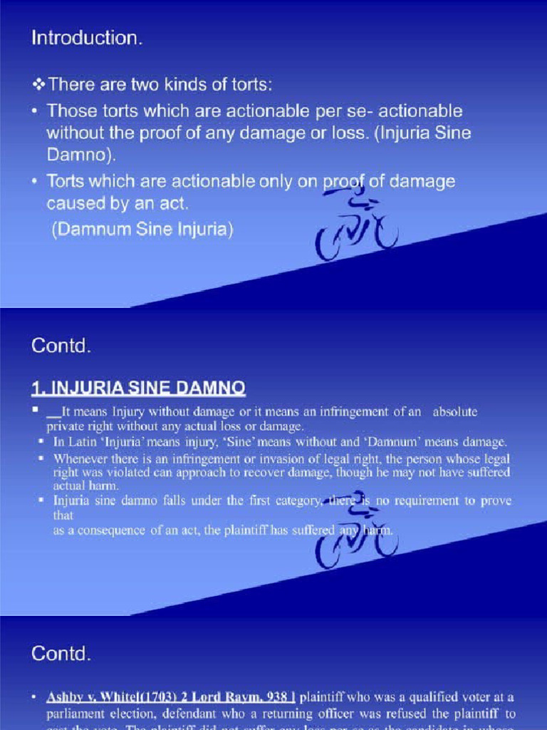 Injuria Sine Damnum or Damnum Sine Injuria - PPTX - 20240624 - 152749 | PDF
