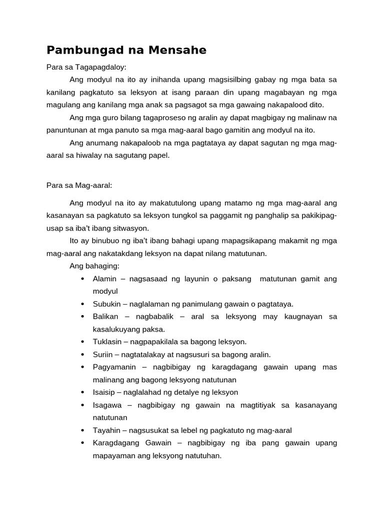 FILIPINO 6 MODULE Final Renelou | PDF