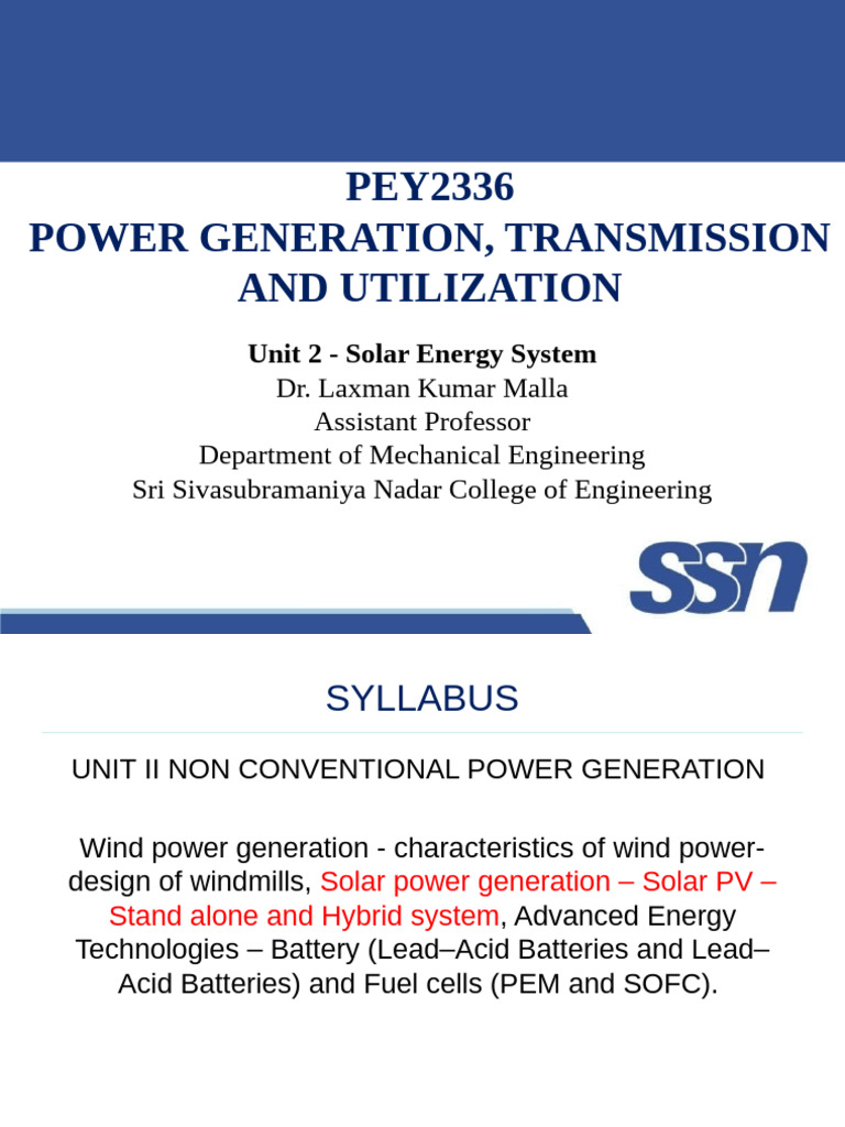 Solar energy systems | PDF