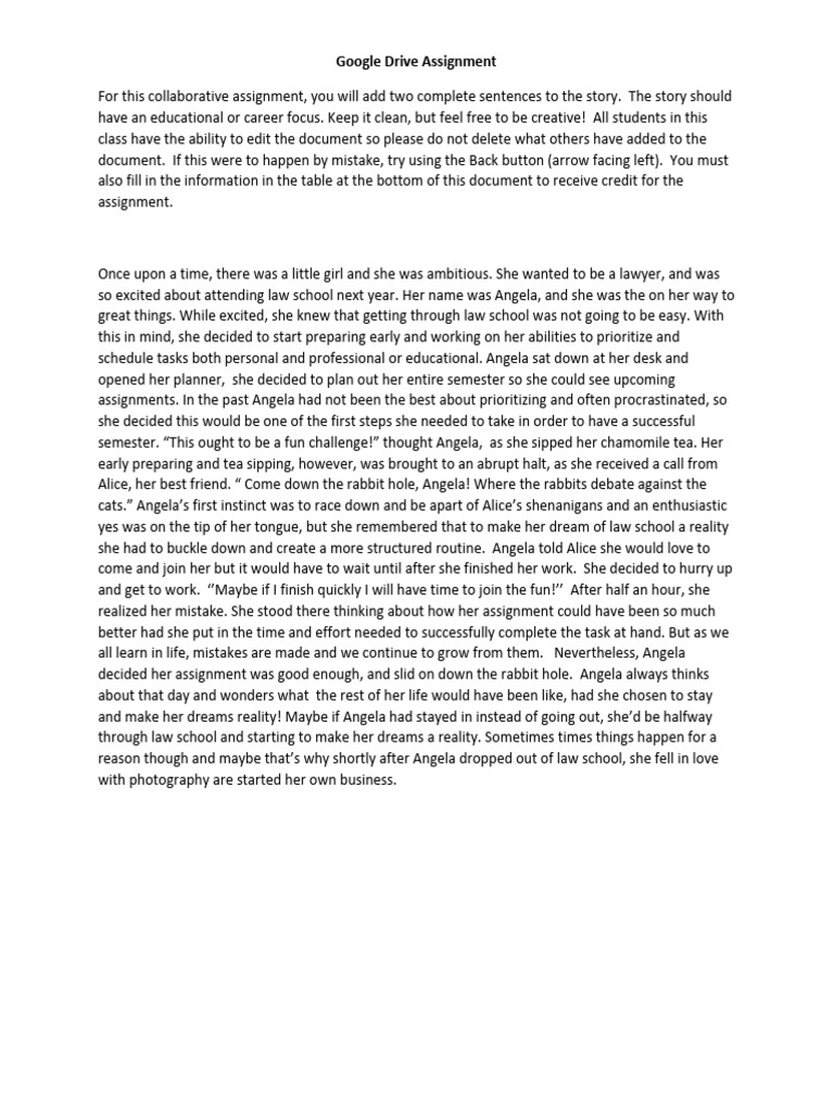 Google Drive Assignment | PDF