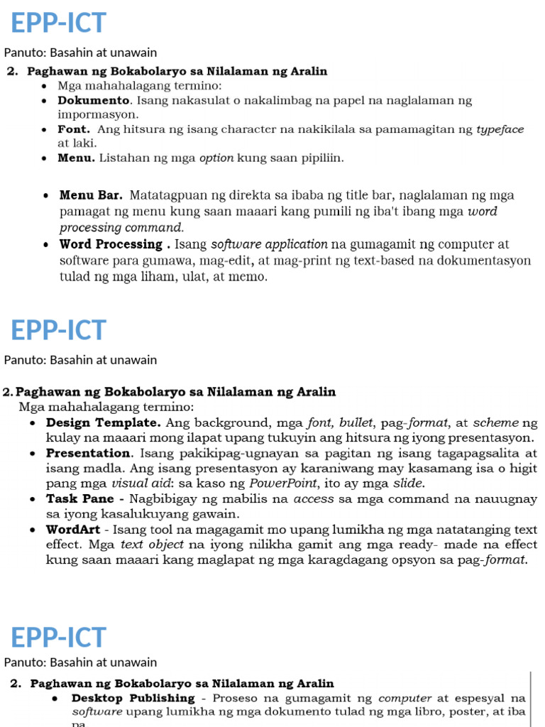 EPP-ICT August 29 | PDF