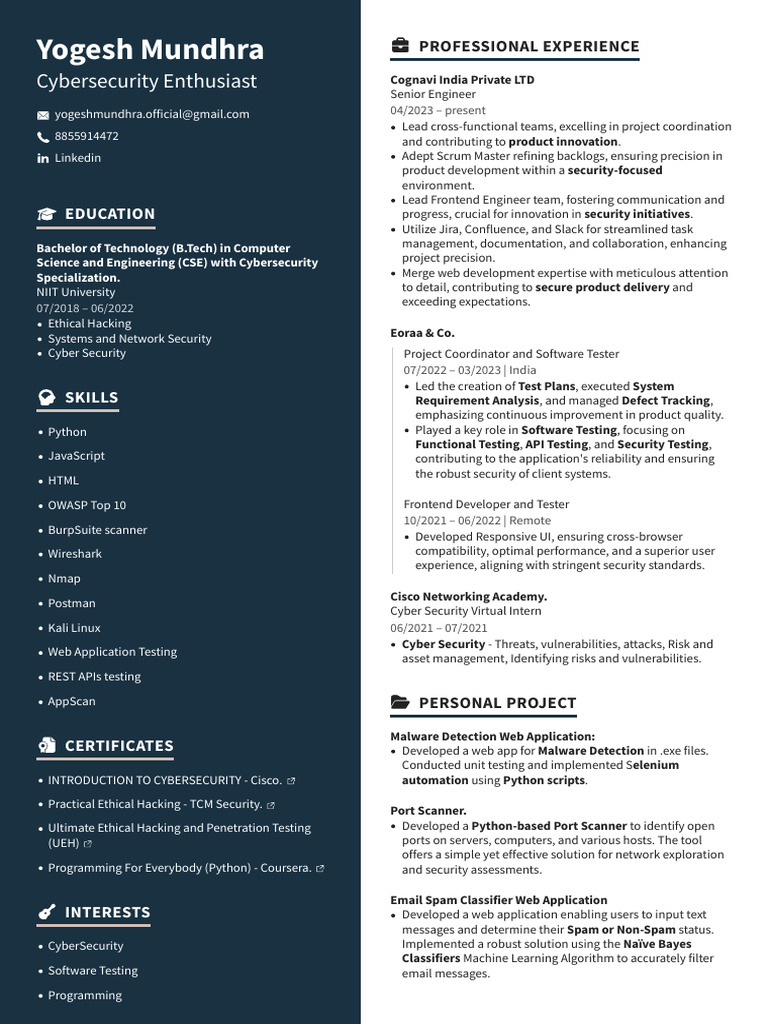 Yogesh Mundhra Resume | PDF