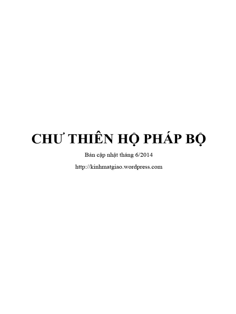 Chu Thien Ho Phap Bo | PDF