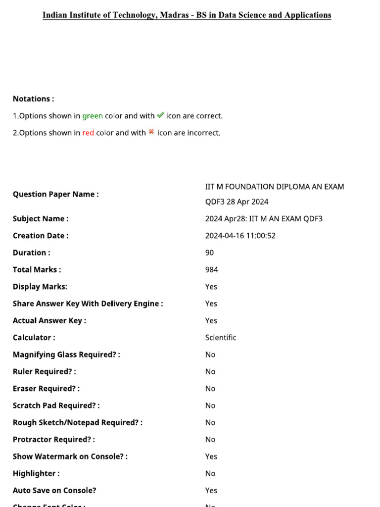 2024 Apr28 IIT M Python AN EXAM QDF3 | PDF