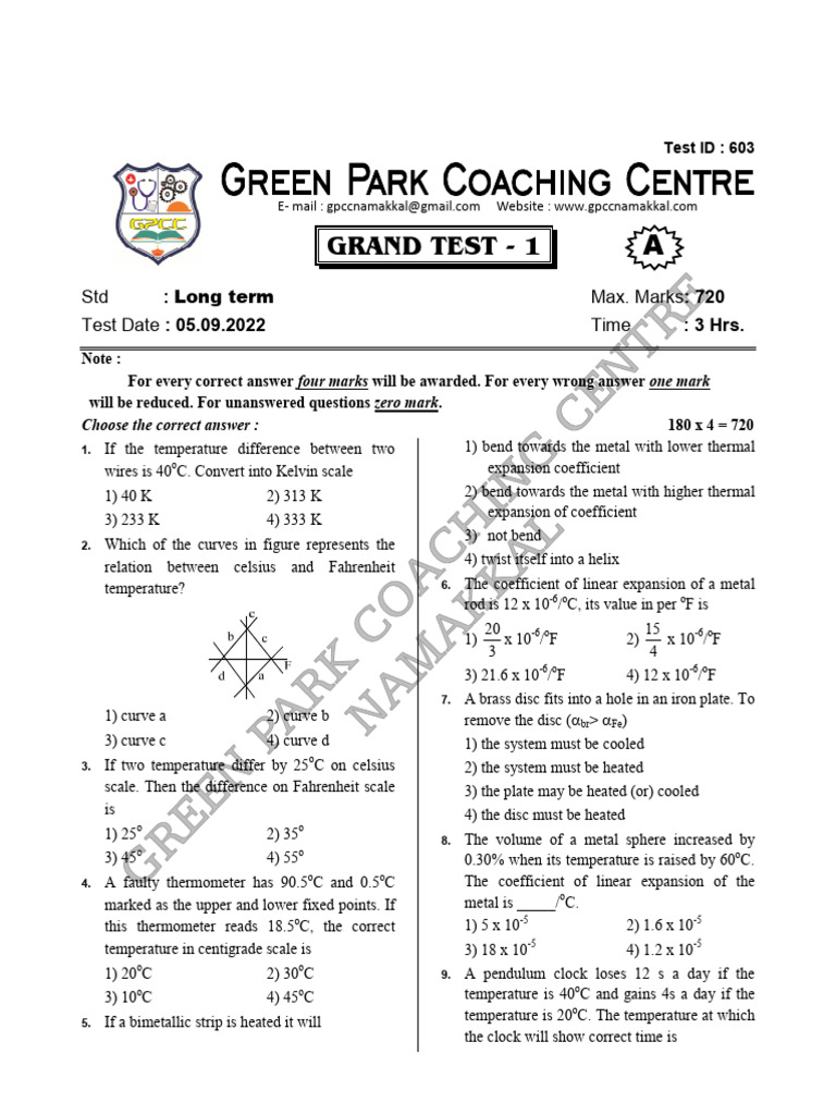GT 1 QP | PDF | Thermal Expansion | Temperature