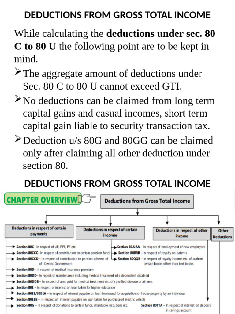 8. DEDUCTIONS FROM GTI | PDF