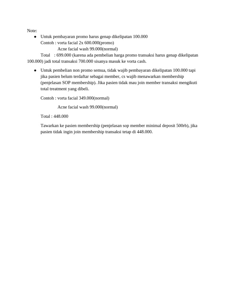 Note Transaksi Member | PDF