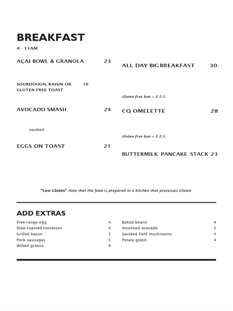 Coffee Quarter Menu | PDF