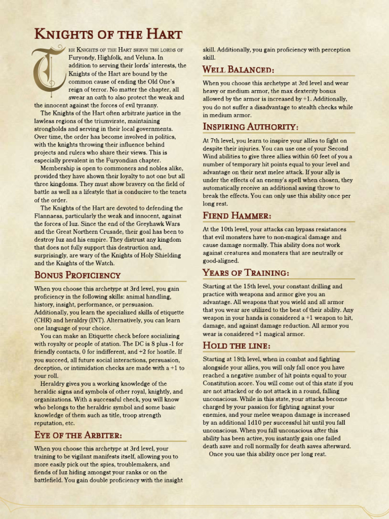 Knights of the Hart | PDF